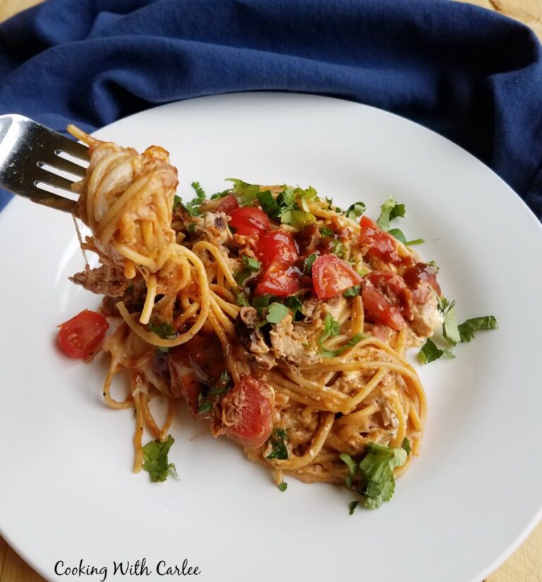 Creamy BBQ Pulled Pork Pasta - Cooking With Carlee