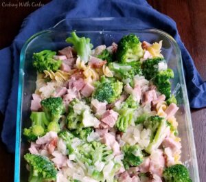 Cheesy Ham and Broccoli Noodle Casserole - Cooking With Carlee