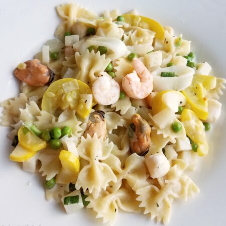 Seafood Pasta Primavera - Cooking With Carlee