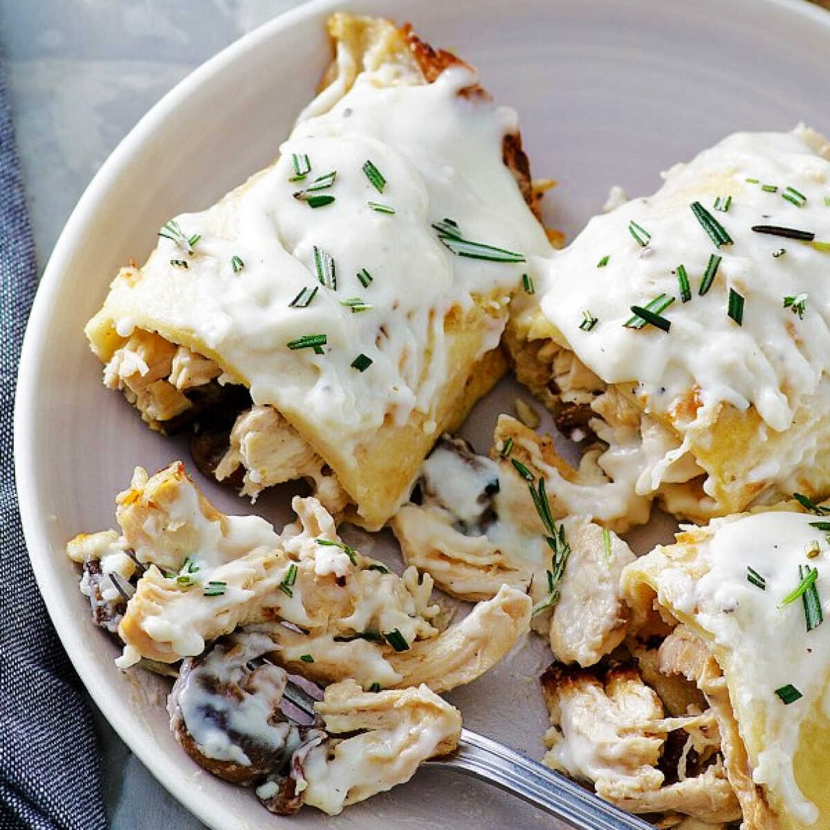 Creamy Chicken and Mushroom Crepes - Cooking With Carlee