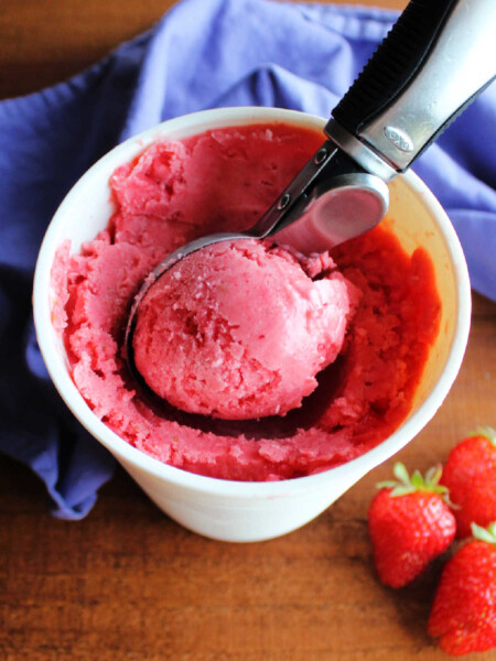 Homemade Strawberry Sherbet - Cooking With Carlee