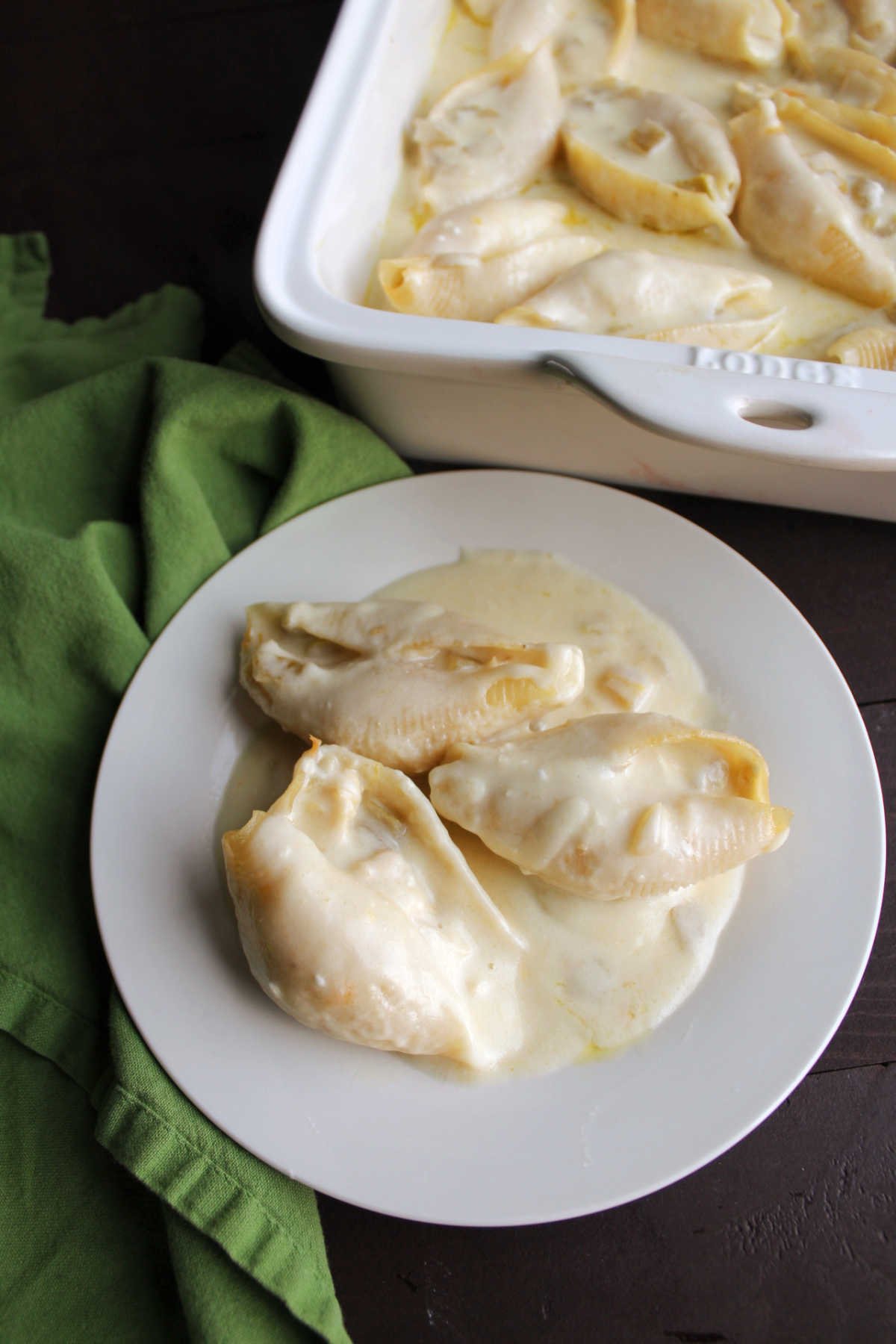 Cheesy Chicken Enchilada Stuffed Shells with Sour Cream Sauce - Cooking ...