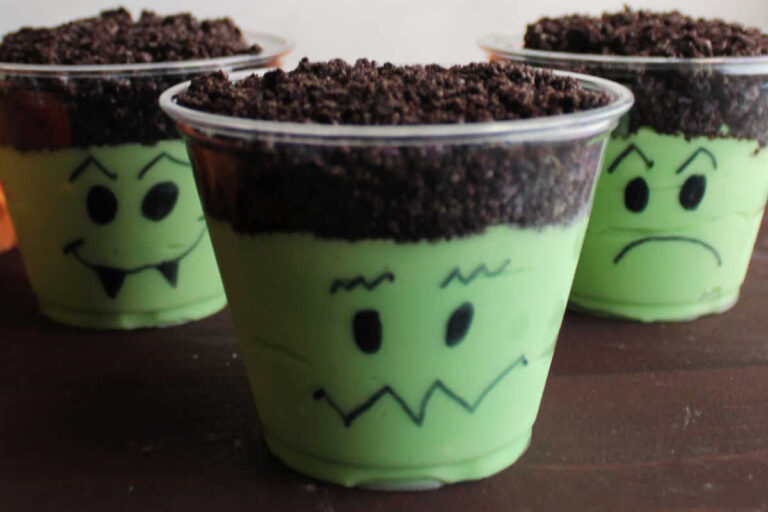 Frankenstein Pudding Cups - Cooking With Carlee