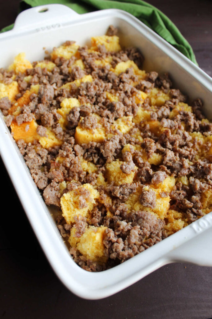 Cornbread and Sausage Breakfast Casserole - Cooking With Carlee
