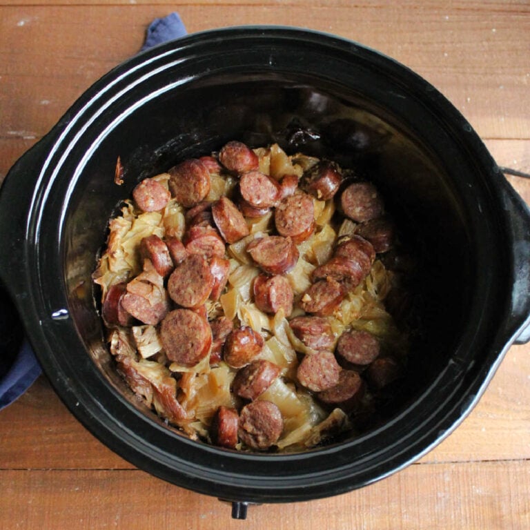 Crockpot Haluski with Kielbasa - Cooking With Carlee