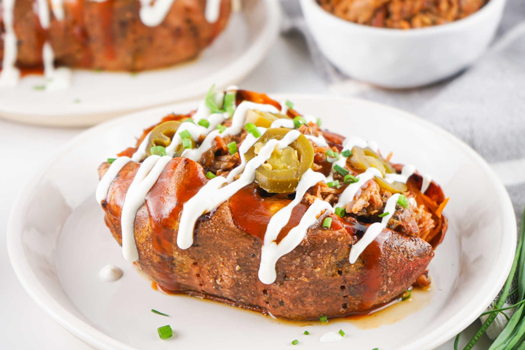 Pulled Pork Stuffed Sweet Potatoes - Cooking With Carlee