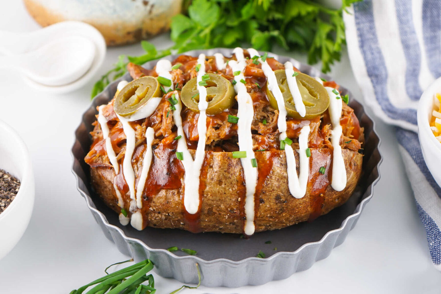 Pulled Pork Stuffed Baked Potatoes - Cooking With Carlee