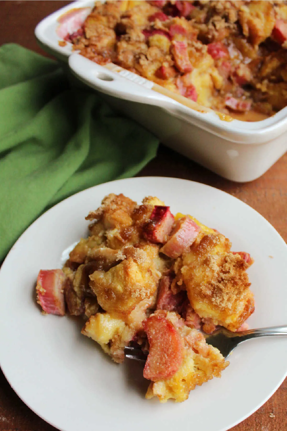 Rhubarb Bread Pudding - Cooking With Carlee