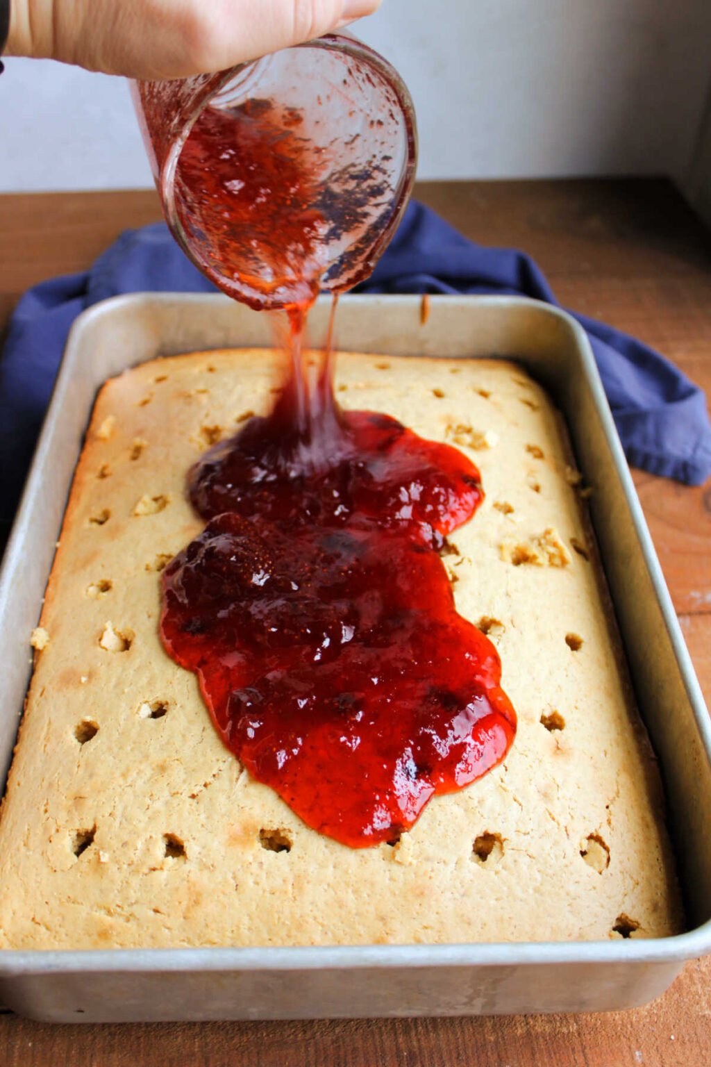 Peanut Butter and Jelly Poke Cake - Cooking With Carlee